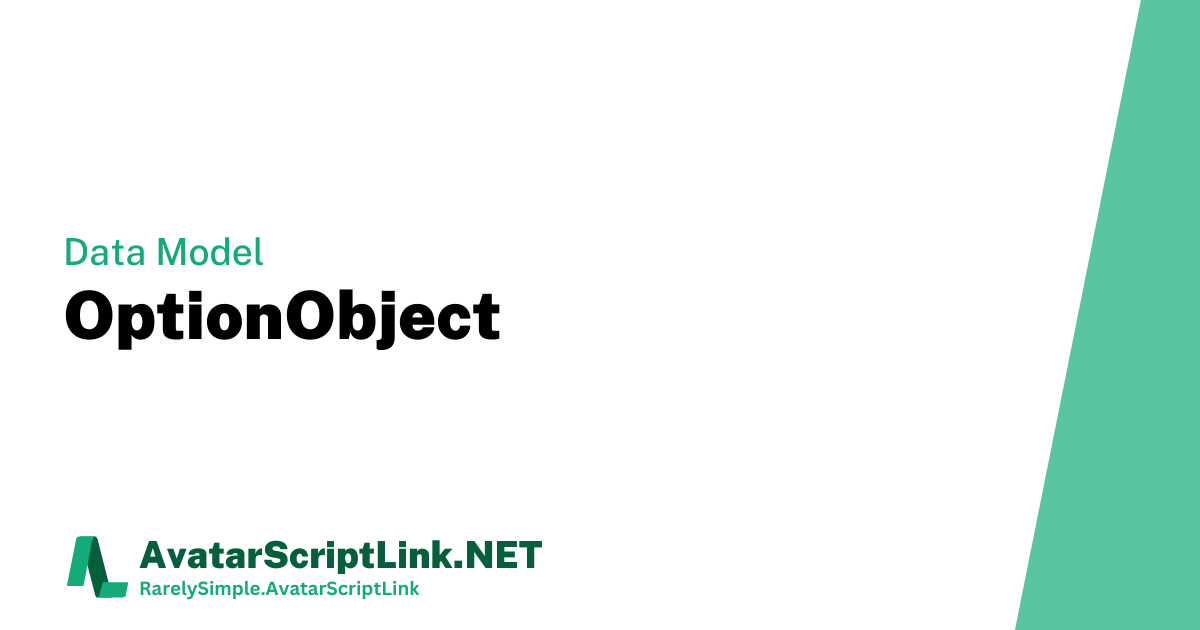 OptionObject (legacy) | AvatarScriptLink by RarelySimple